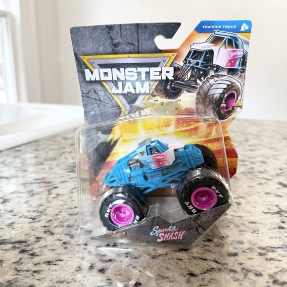 Spin Master | Toys | Monster Jam Truck Sparkle Smash Chase Training ...